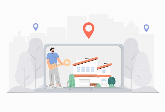 A man exploring a digital map interface with location markers | Jiffy ...