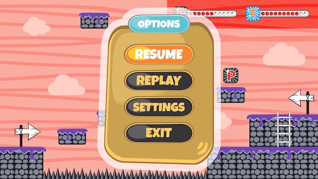 Vibrant Video Game Menu with Playful Options | Jiffy Designs