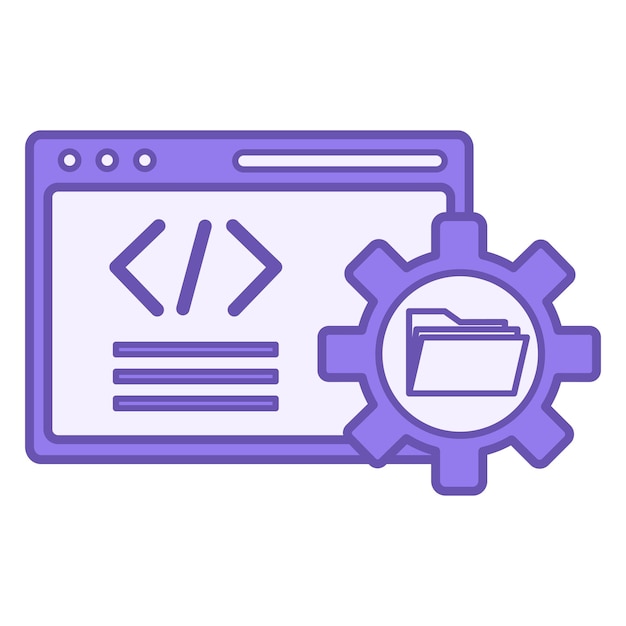 Sleek Coding Interface with Gear Wheel Icon | Jiffy Designs