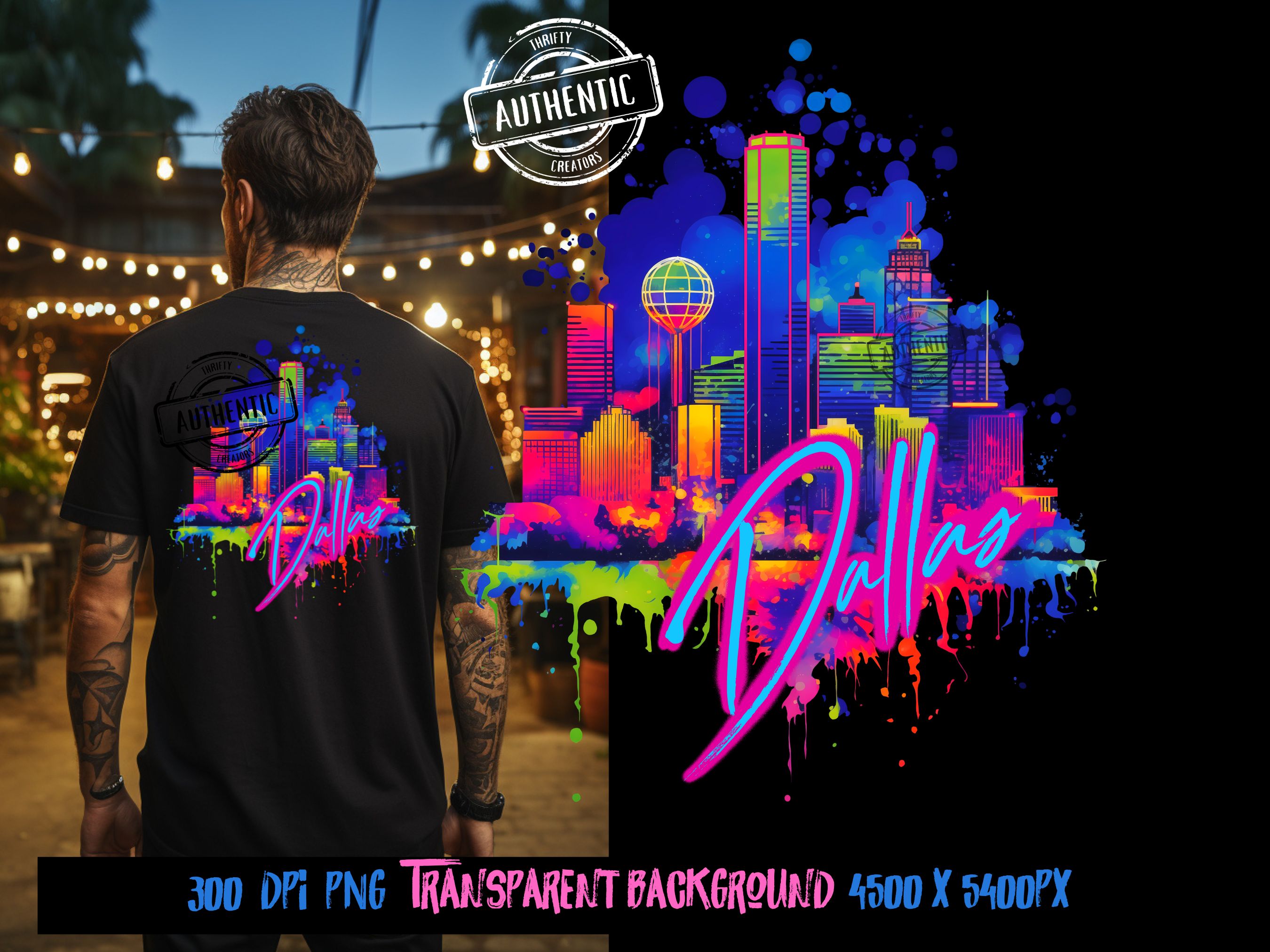 Dallas Vibrant Cityscape Bursting with Colorful Energy and Urban Flair ...