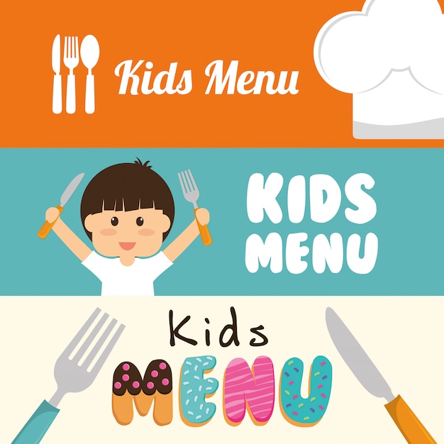 Colorful Kids Menu Banner with Illustrated Elements | Jiffy Designs