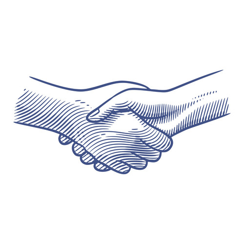 Hand Drawn Line Art Hand Shake Vector Illustration. Line Art Of ...