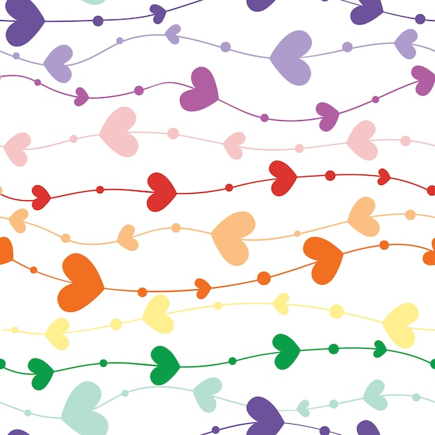 Vibrant Heart-Shaped Pattern with Interconnected Strings | Jiffy Designs