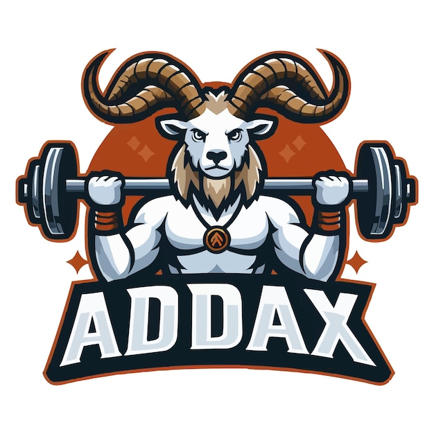 Powerful Goat Mascot Lifting Weights for Addax Brand | Jiffy Designs