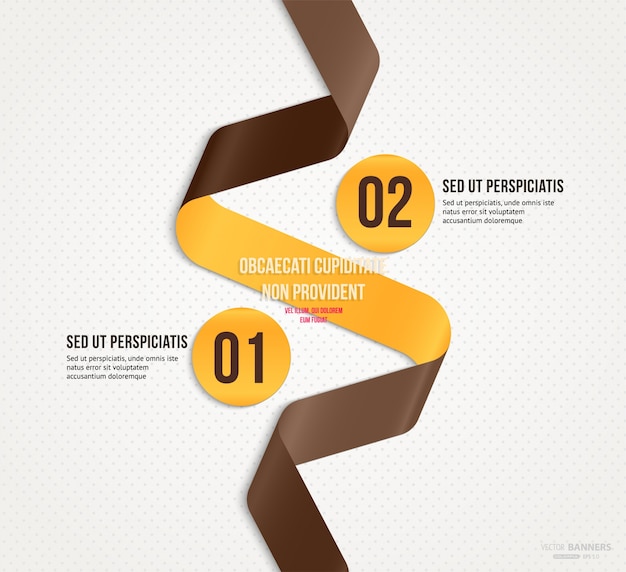 Minimalist Ribbon Infographic with Numbered Sections | Jiffy Designs