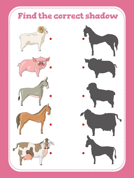 Discover the Matching Farmyard Animal Shadows | Jiffy Designs
