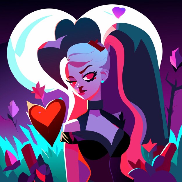 Enchanting Goth Goddess: A Captivating Illustrated Portrait | Jiffy Designs