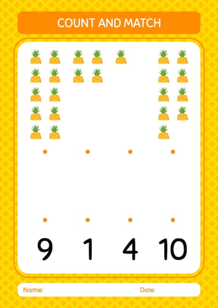 Vibrant Pineapple Counting and Matching Activity | Jiffy Designs