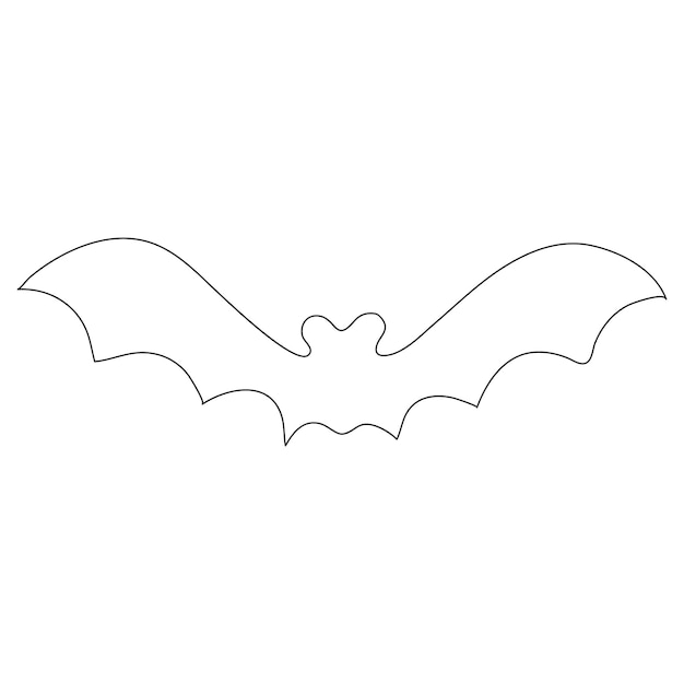 Minimalist Bat Silhouette with Elegant Curved Wings | Jiffy Designs