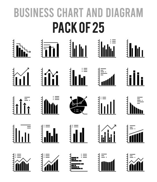 Comprehensive Collection of Diverse Business Data Visualization Icons ...