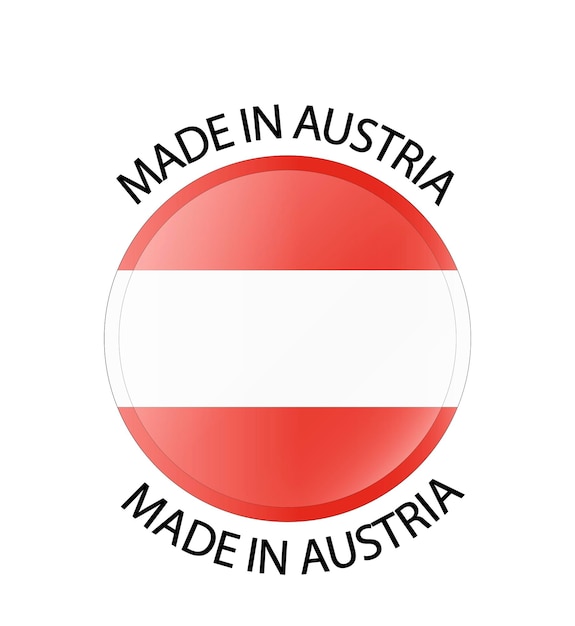 Vibrant Austrian Pride Emblem with Text Overlay | Jiffy Designs