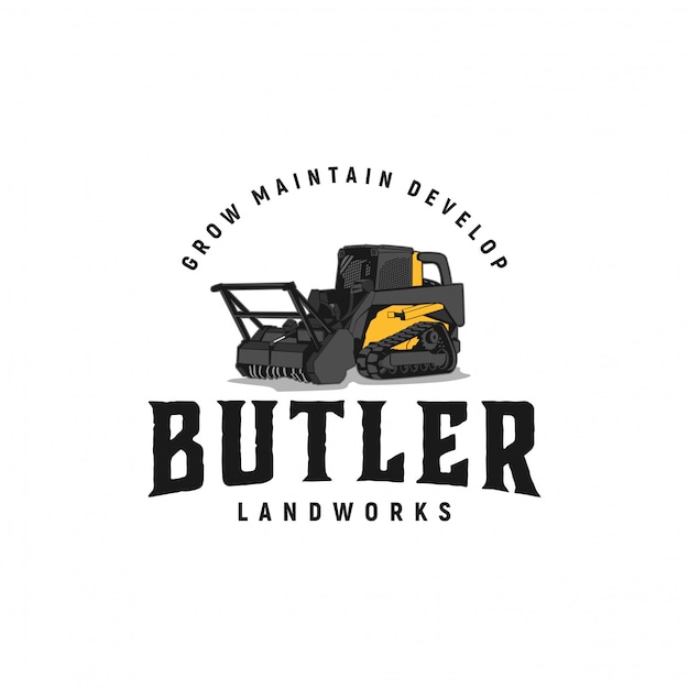 Rugged Bulldozer Logo for Butler Landworks Construction Company | Jiffy ...