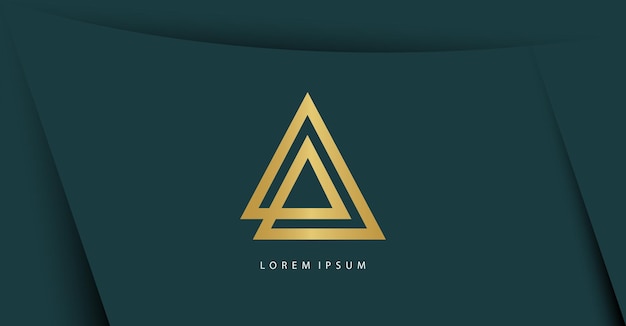 Elegant Geometric Triangle Emblem on Emerald Backdrop | Jiffy Designs