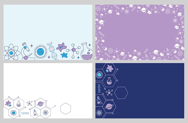Whimsical Science-Themed Illustrations with Hexagonal Patterns | Jiffy ...