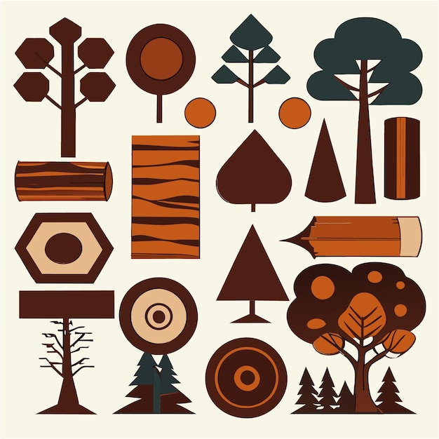 Diverse Collection of Geometric Nature-Inspired Symbols and Icons ...