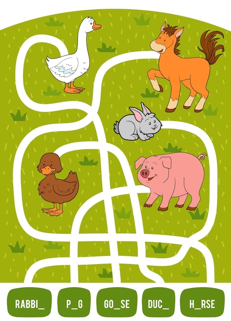 Playful Farm Animal Maze with Whimsical Creatures | Jiffy Designs