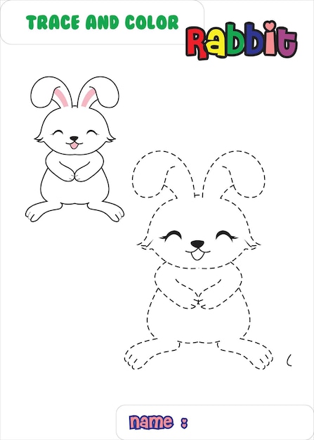 Adorable Rabbit Tracing and Coloring Activity | Jiffy Designs