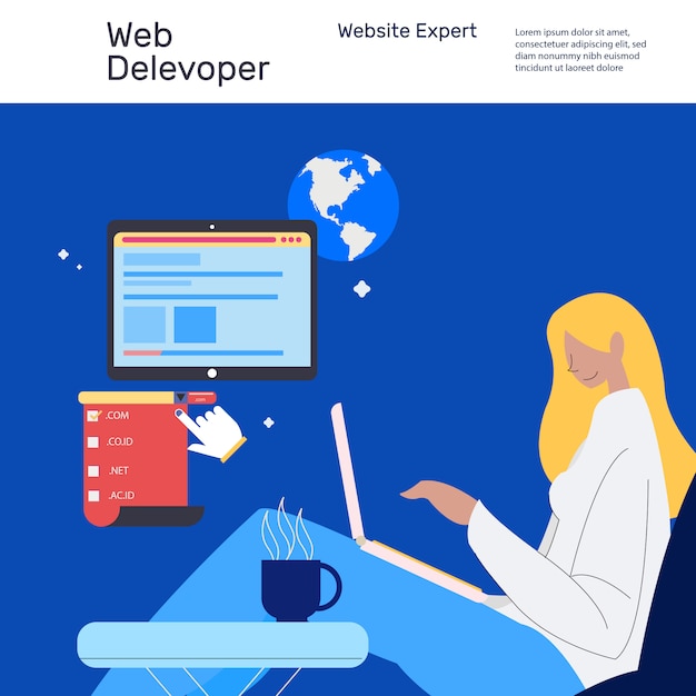 Vibrant Illustration of a Web Developer at Work | Jiffy Designs