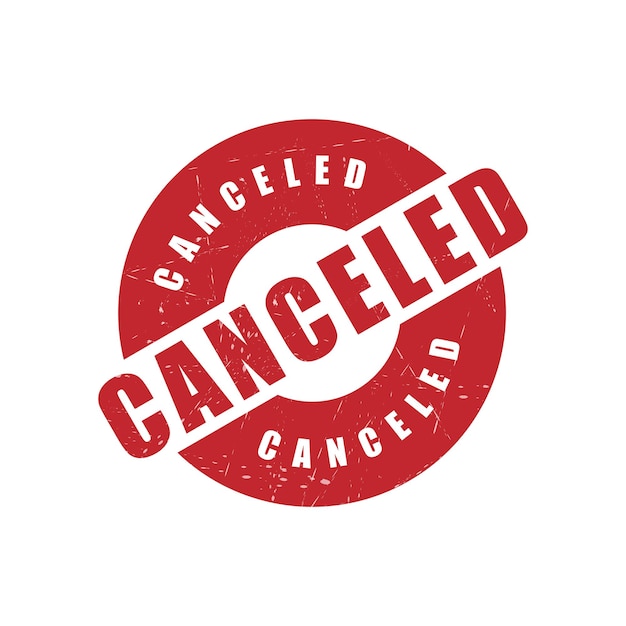 Vibrant 'Canceled' Stamp with Distressed Texture | Jiffy Designs