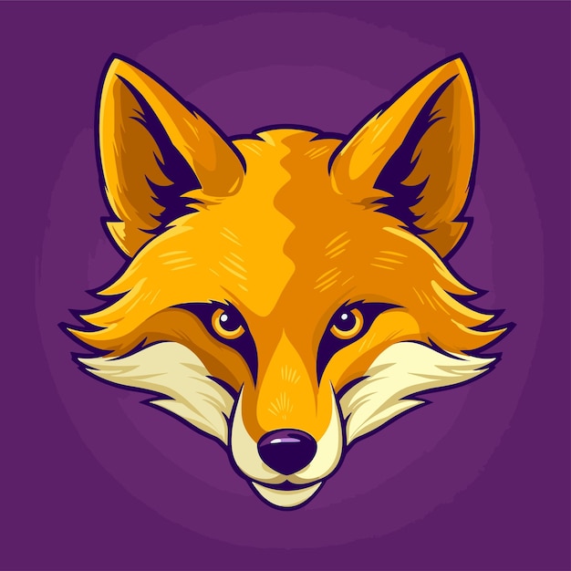 Captivating Vulpine Portrait: Alluring Fox Face on Purple | Jiffy Designs