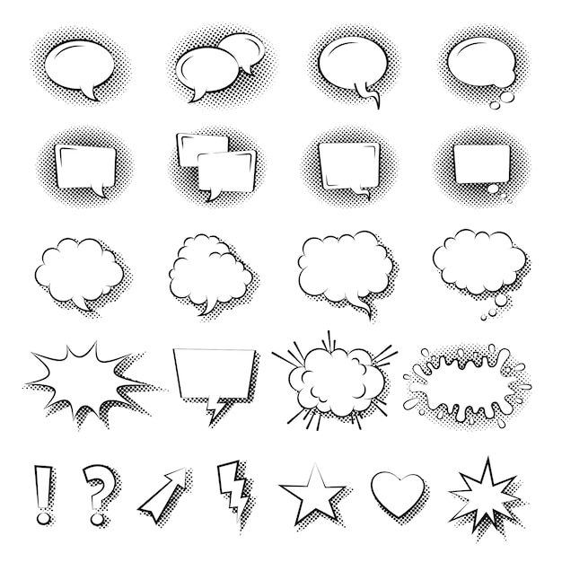 Diverse Collection of Expressive Speech Bubbles and Thought Clouds ...