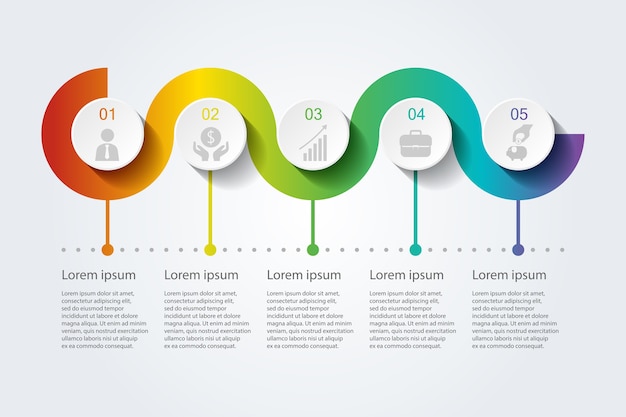 Vibrant Infographic Timeline with Colorful Circular Indicators | Jiffy ...