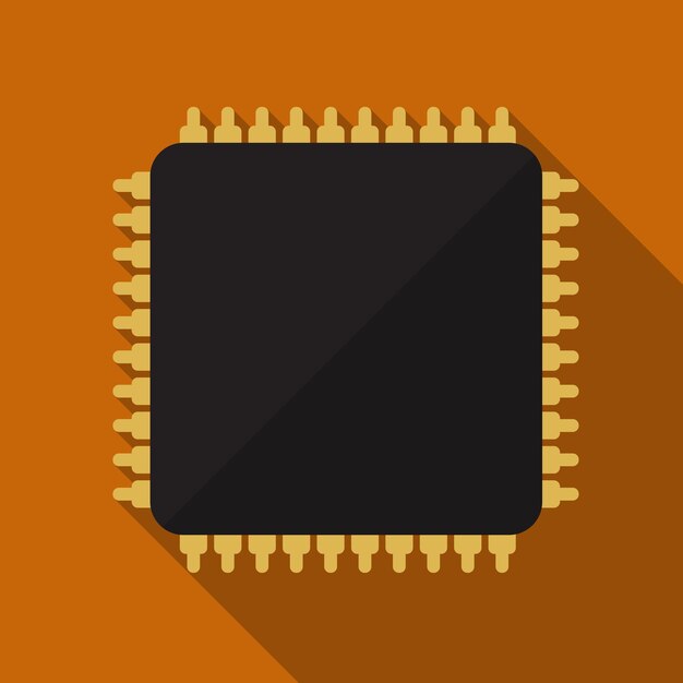 Sleek and Powerful Microchip on Vibrant Orange Background | Jiffy Designs