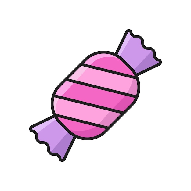 Vibrant Pink Striped Candy Wrapper Illustration | Jiffy Designs