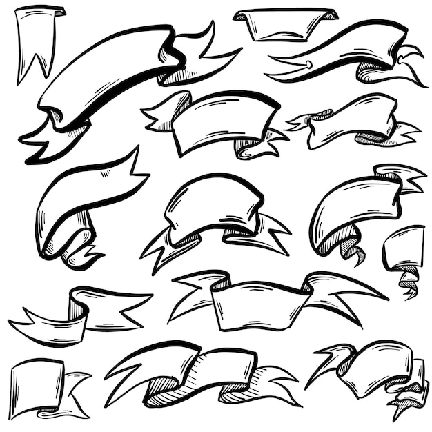 Elegant Monochrome Ribbon Banners and Swooping Shapes | Jiffy Designs