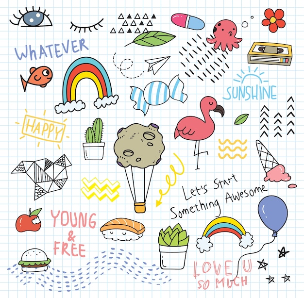 Vibrant Collection of Whimsical Doodles and Playful Illustrations ...