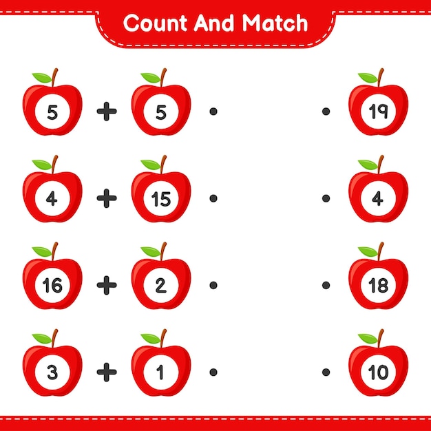 Colorful Apple Addition Math Game | Jiffy Designs