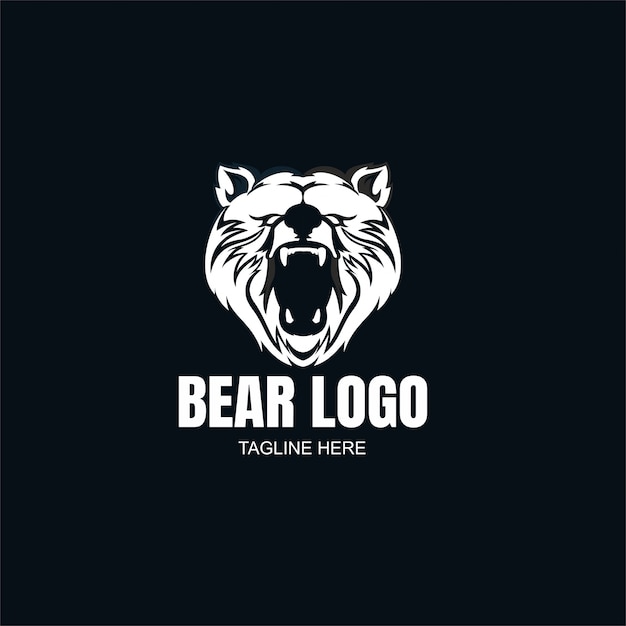 Fierce and Formidable Bear Emblem on Dark Background | Jiffy Designs