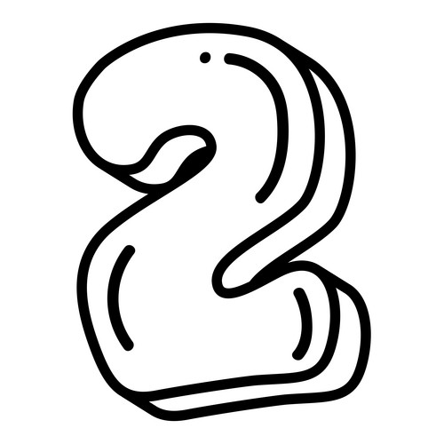 Cute Funny Number 2 Vector Illustration, Funny Cartoon Number Two Font ...