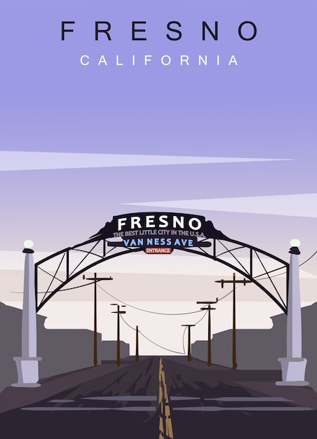 Scenic Arch Entrance to Fresno, California's Urban Landscape | Jiffy ...