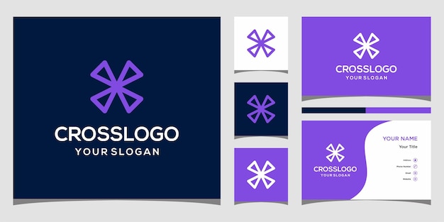 Elegant Cross-Shaped Logo with Vibrant Purple Accents | Jiffy Designs
