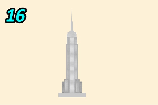 Iconic Empire State Building Silhouette in Minimalist Style | Jiffy Designs