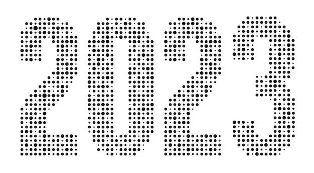 Minimalist Dotted Numerals Representing the Year 2023 | Jiffy Designs