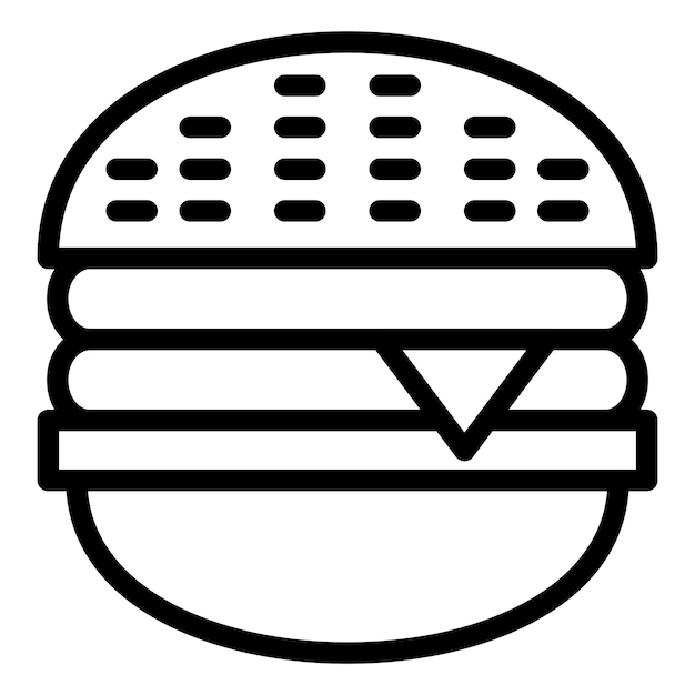 Minimalist Burger Icon with Textured Layers | Jiffy Designs