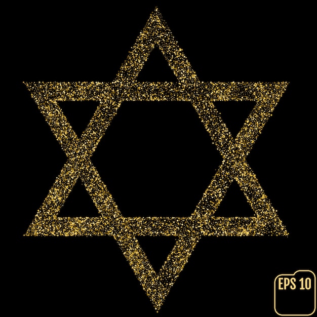 Glittering Gold Star of David Emblem | Jiffy Designs