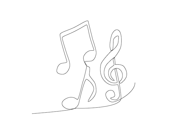 Flowing Musical Notes in Elegant Outline Illustration | Jiffy Designs
