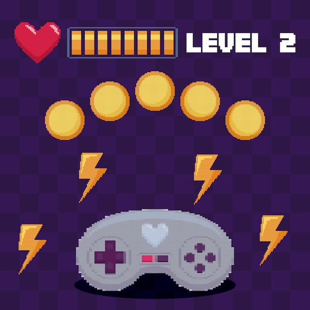 Retro Gaming Controller Pixel Art on Purple Background | Jiffy Designs