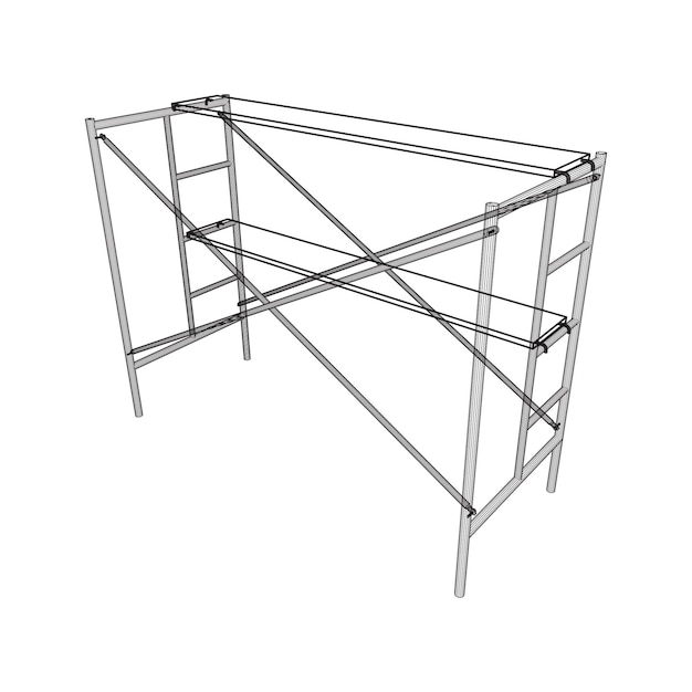 Sleek and Sturdy Metal Scaffolding Frame with Intersecting Beams ...