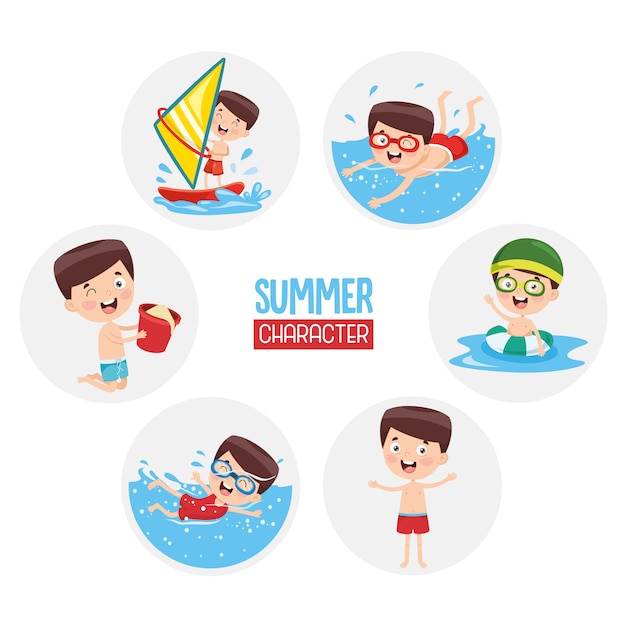 Vibrant Summer Scenes with Playful Characters in Action | Jiffy Designs
