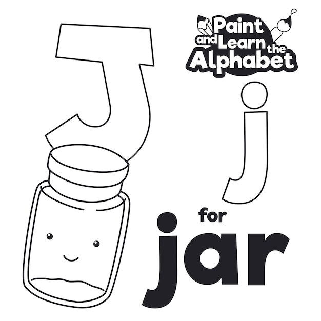 Whimsical Jar Illustration Introduces Letter J in Alphabet | Jiffy Designs