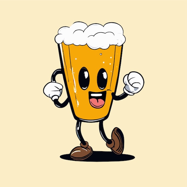 Cheerful Beer Mug Character Celebrates with Enthusiasm | Jiffy Designs