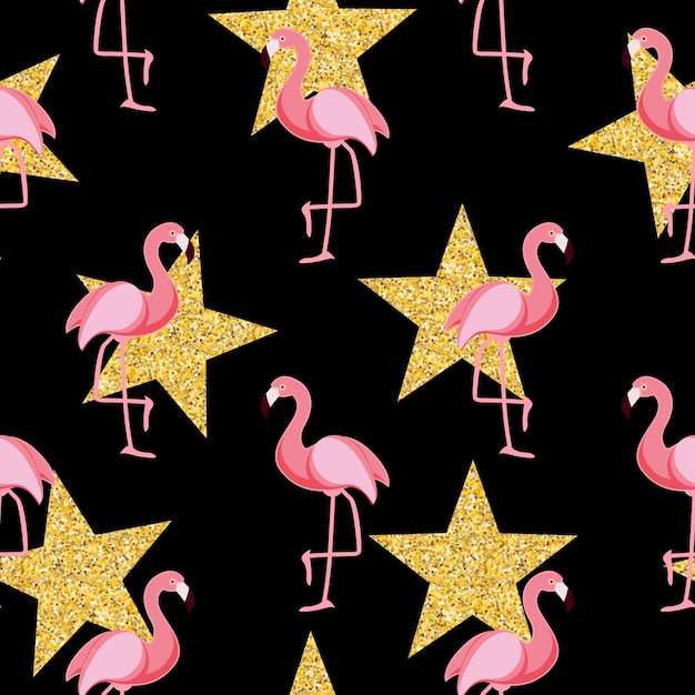 Glamorous Flamingo and Starry Constellation Pattern | Jiffy Designs