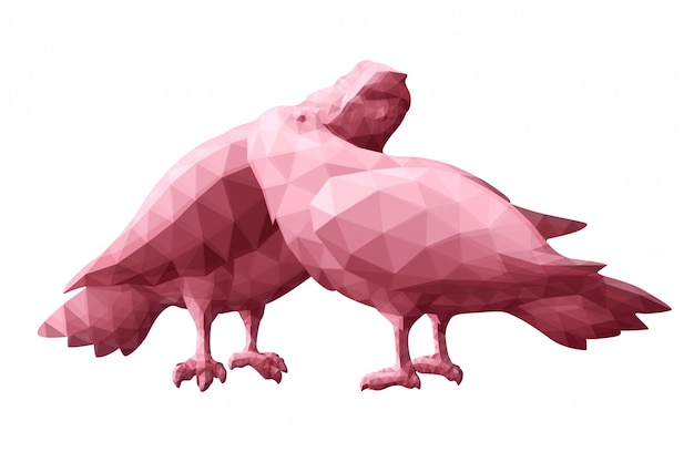 Geometric Pink Ravens in Striking Low-Poly Illustration | Jiffy Designs