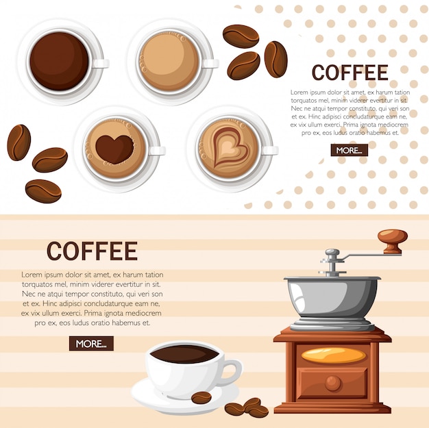Aromatic Coffee Cups and Beans Showcase Versatile Design | Jiffy Designs