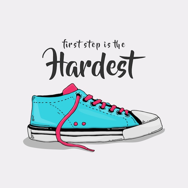 Inspiring Sneaker Illustration with Motivational Lettering | Jiffy Designs