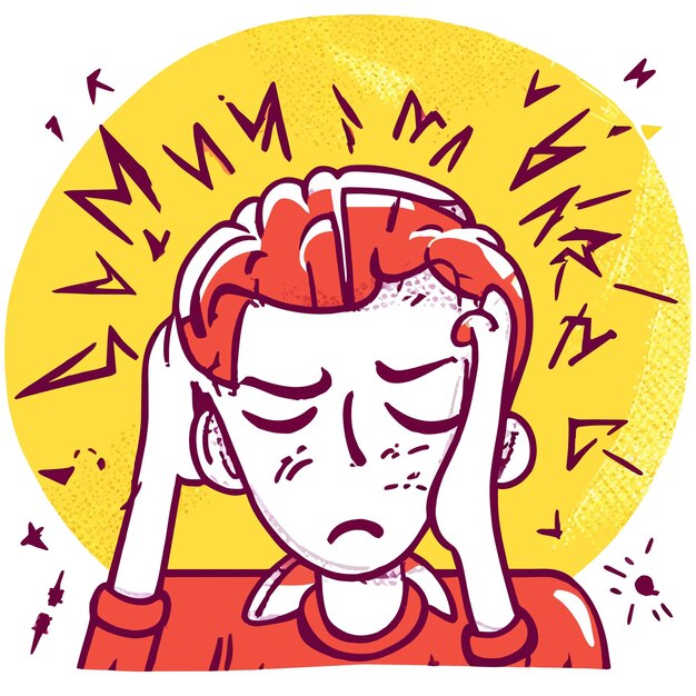 Vibrant Illustration of a Distressed Young Man | Jiffy Designs